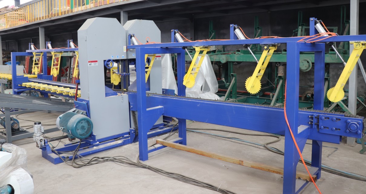 Automatic Vertical Twin Bandsaw Sawmill Line Wood Saw Machine