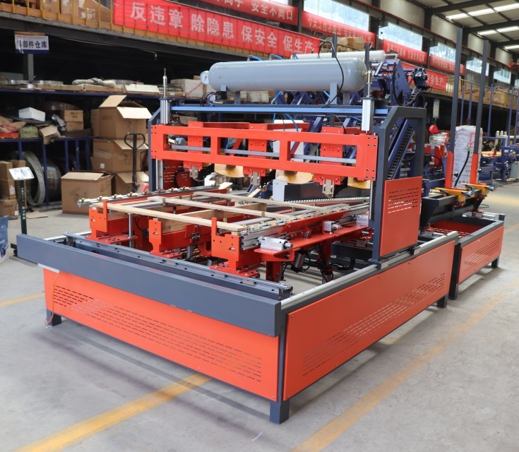 Wood Pallets Block Nailing Machines Assembly Line Equipment Nailer ...
