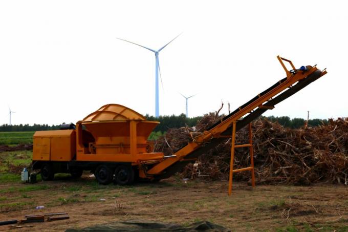 Wood Chipper Tub Grinder Large Roots Shredder With Hydraulic Conveyor